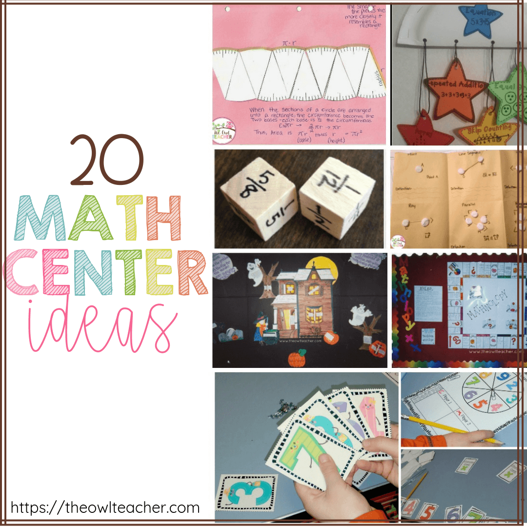 20 Math Center Ideas The Owl Teacher