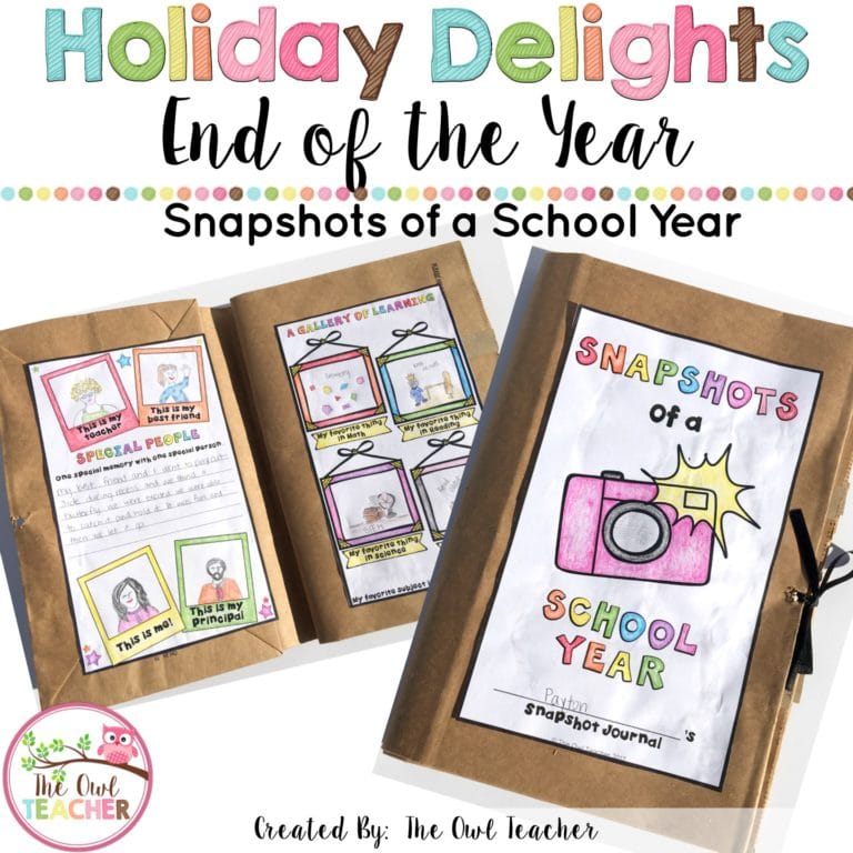 End of the Year Snapshots of a School Year Memory Book - The Owl Teacher