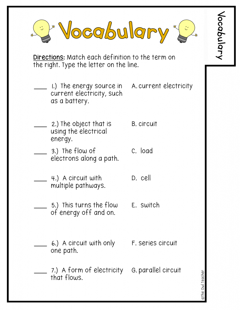 Current Electricity Investigation Booklet Printable & Digital - The Owl ...