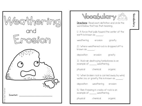 Weathering & Erosion Science Investigation Booklet Printable & Digital ...
