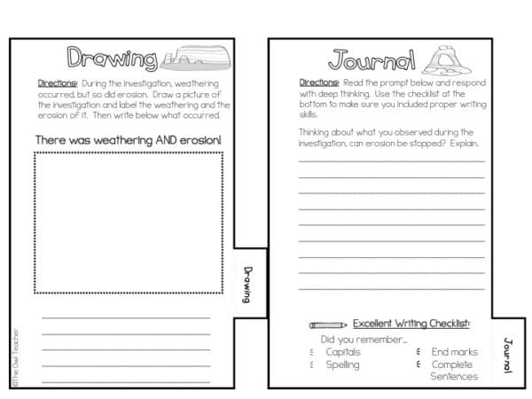 Weathering & Erosion Science Investigation Booklet Printable & Digital ...