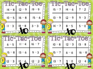 Tic Tac Toe Subtraction Task Card Game - The Owl Teacher