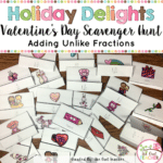 Valentines Day Unlike Fractions Math Scavenger Hunt - The Owl Teacher