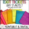 Exit Ticket & Assignment Ideas Full Page Printable & Digital (Google ...
