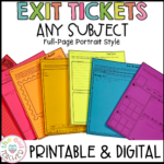 Exit Ticket & Assignment Ideas Full Page Printable & Digital (Google ...