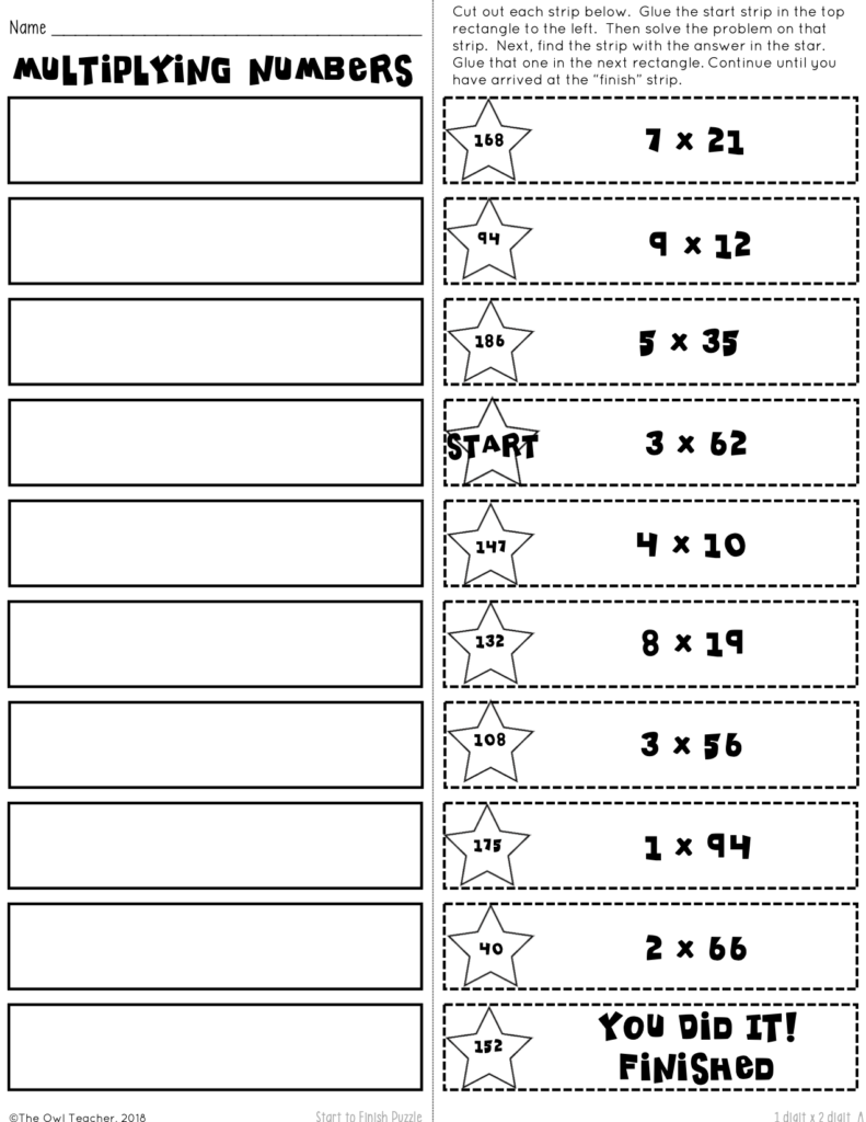 Multi-digit Multiplication & Division S2F Math Puzzles Printable ...