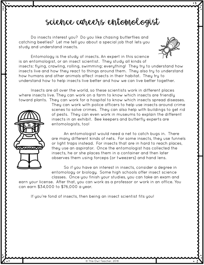 Science Careers Reading Pieces and Trading Cards Printable & Digital ...