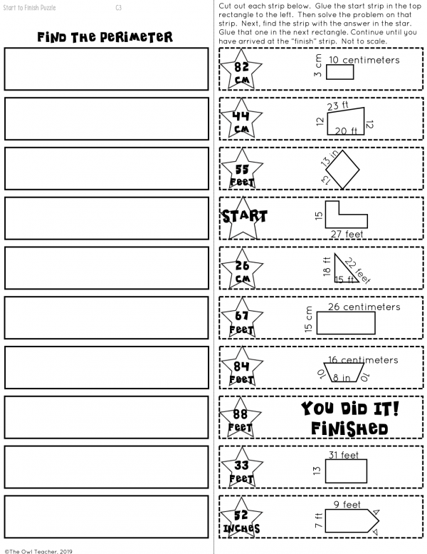 Finding the Perimeter Start2Finish Printable & Digital (Google) Math ...