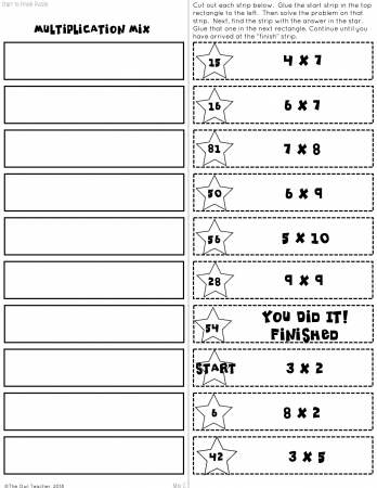 Basic Multiplication and Division Facts Start2Finish Puzzles Printable ...