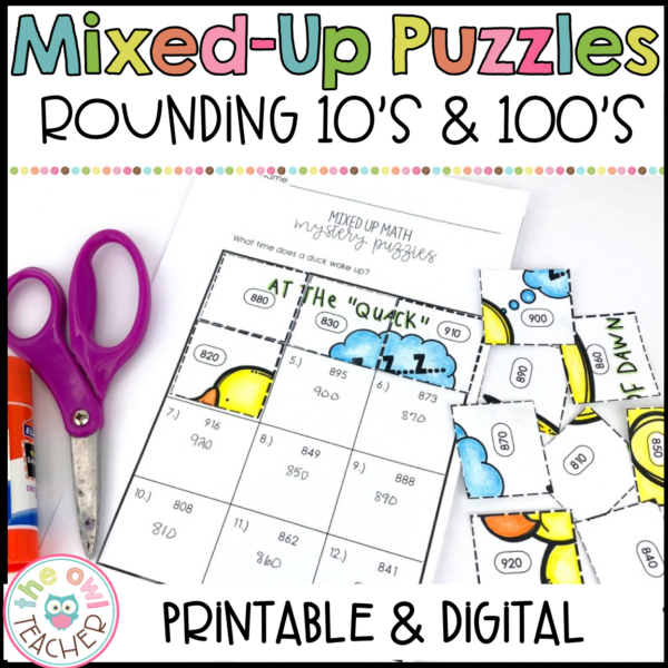 Rounding to the Nearest 10 & 100 Mixed Up Puzzles Printable & Digital ...
