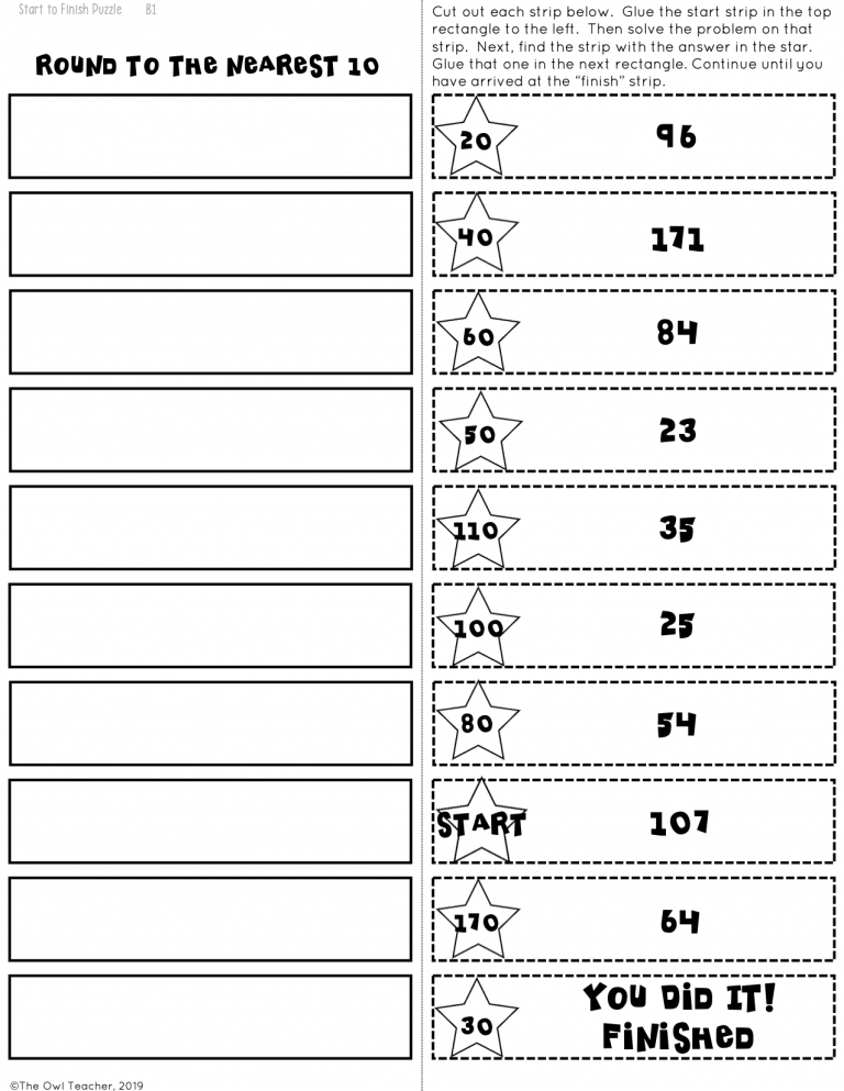 Rounding to 10 and 100 Start2Finish Printable & Digital (Google) Math ...