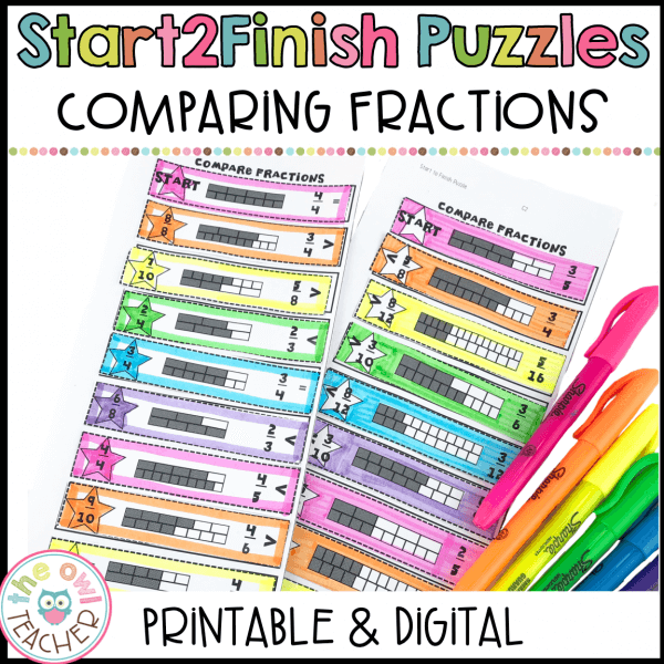 Comparing Fractions Start2Finish Math Puzzles Printable & Digital - The ...
