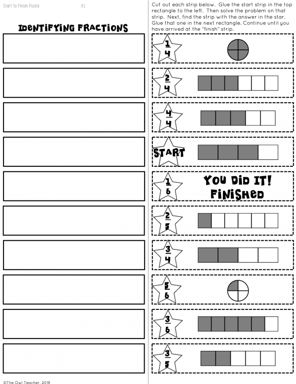 Identifying Fractions Start2Finish Printable & Digital (Google) Math ...