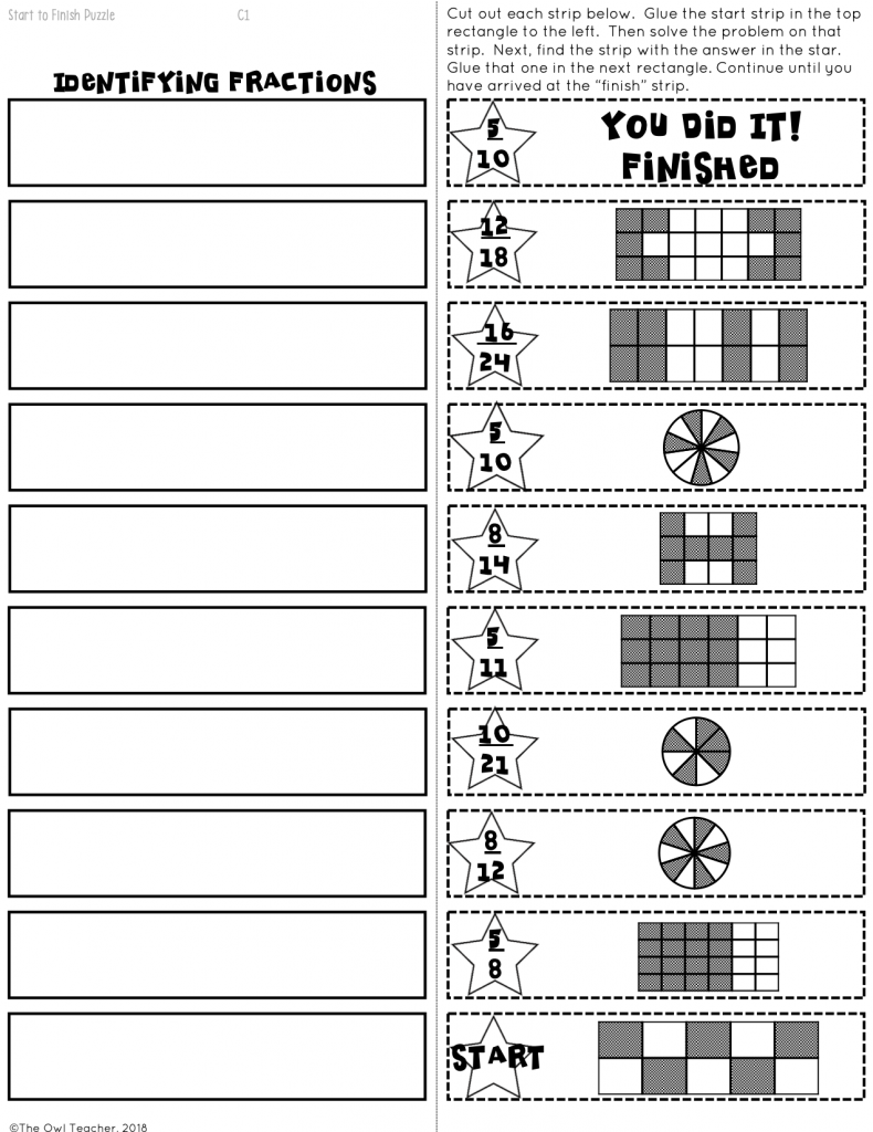 Identifying Fractions Start2Finish Printable & Digital (Google) Math ...
