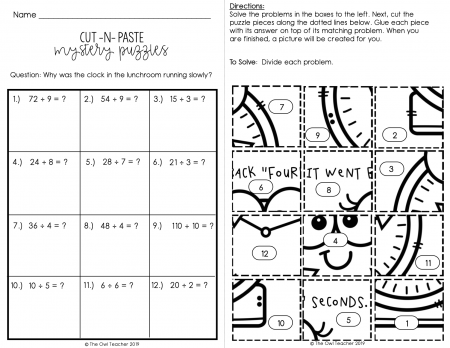 Division Fact Practice Mixed Up Puzzles Printable & Digital (Google ...