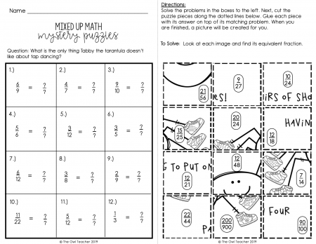 Equivalent Fractions Mixed Up Puzzles Printable & Digital (Google ...