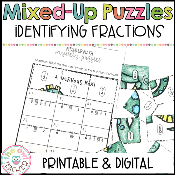 Identifying Fractions Mixed Up Mystery Math Puzzles Printable & Digital ...