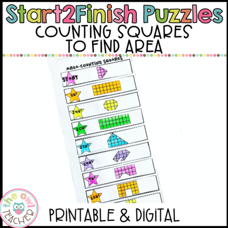 Counting Squares to find the Area Start2Finish Puzzles Printable ...