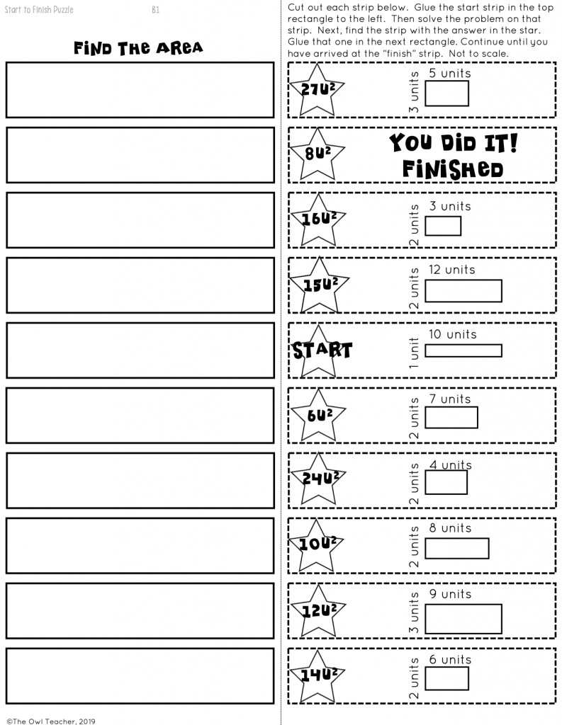 Find the Area Using a Formula Start2Finish Printable & Digital (Google ...