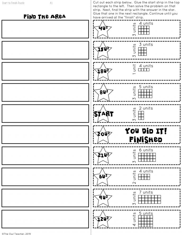 Find the Area Using a Formula Start2Finish Printable & Digital (Google ...