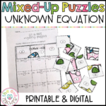 Unknown Number in an Equation Mixed Up Puzzles Printable & Digital ...