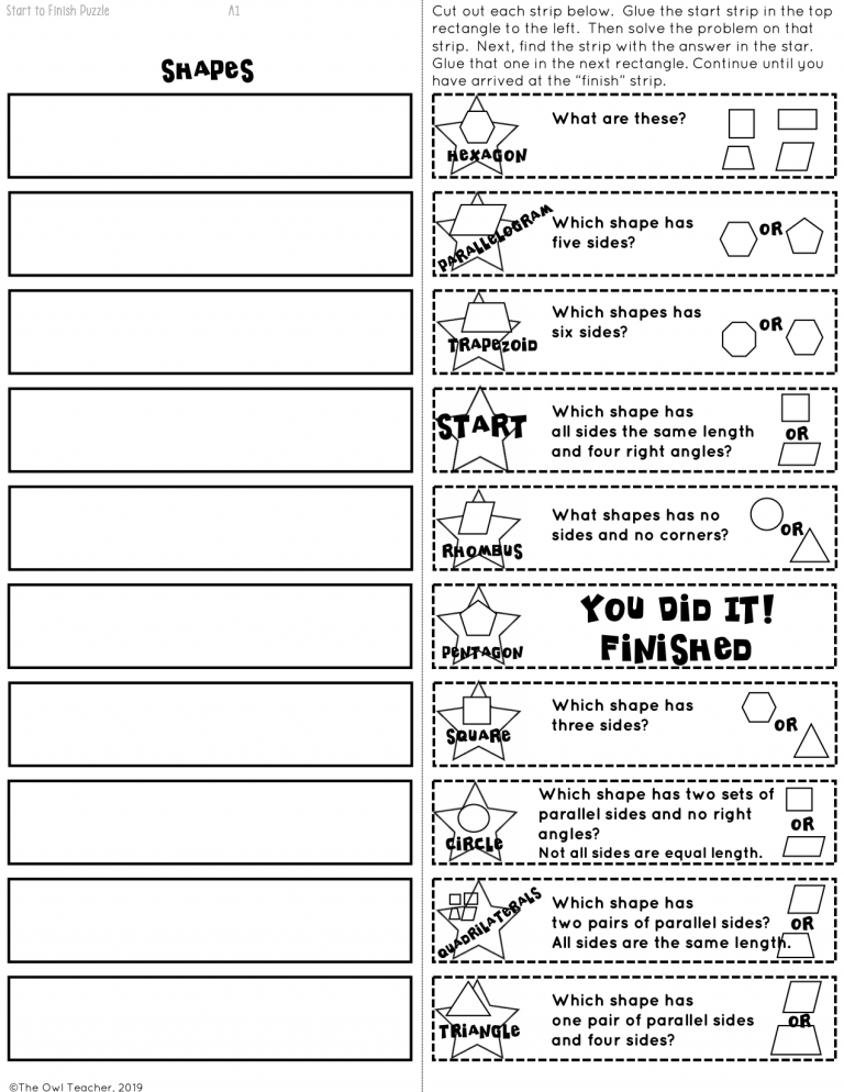 Exploring Polygons Start2Finish Math Puzzles Printable & Digital - The ...