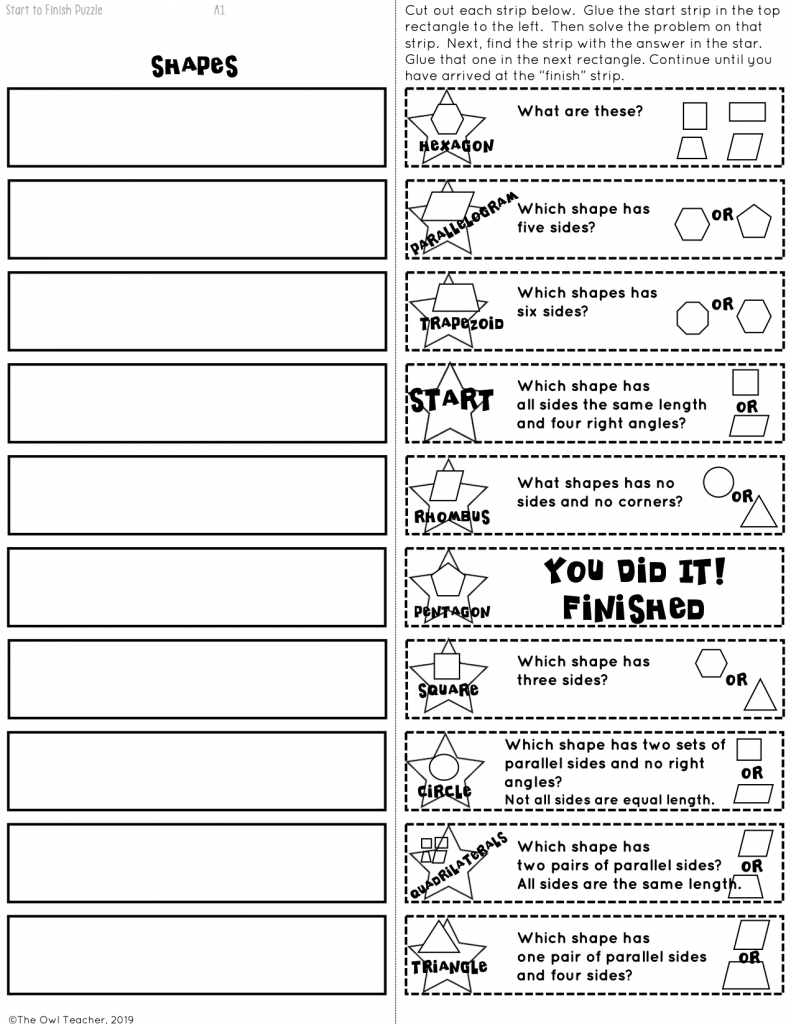 Exploring Polygons Start2Finish Math Puzzles Printable & Digital - The ...
