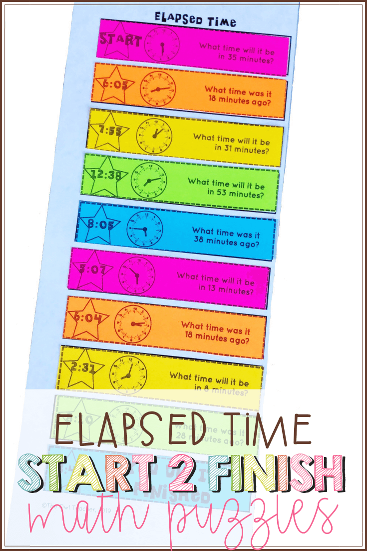 Elapsed Time Start2Finish Puzzles Printable & Digital (Google) - The ...