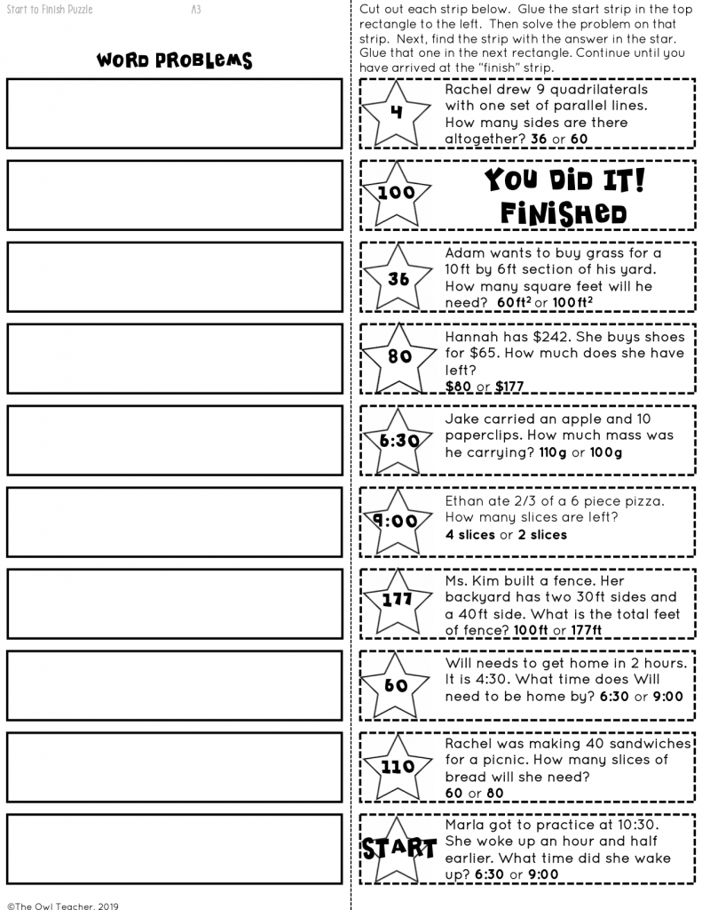 Solving Word Problems Start2Finish Printable & Digital (Google) Math ...