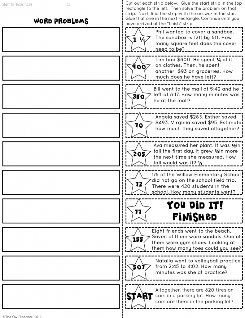 Solving Word Problems Start2Finish Printable & Digital (Google) Math ...