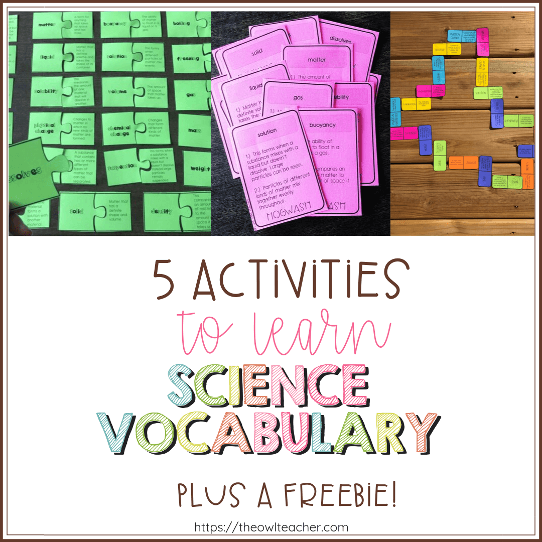 5 Activities To Learn Science Vocabulary The Owl Teacher