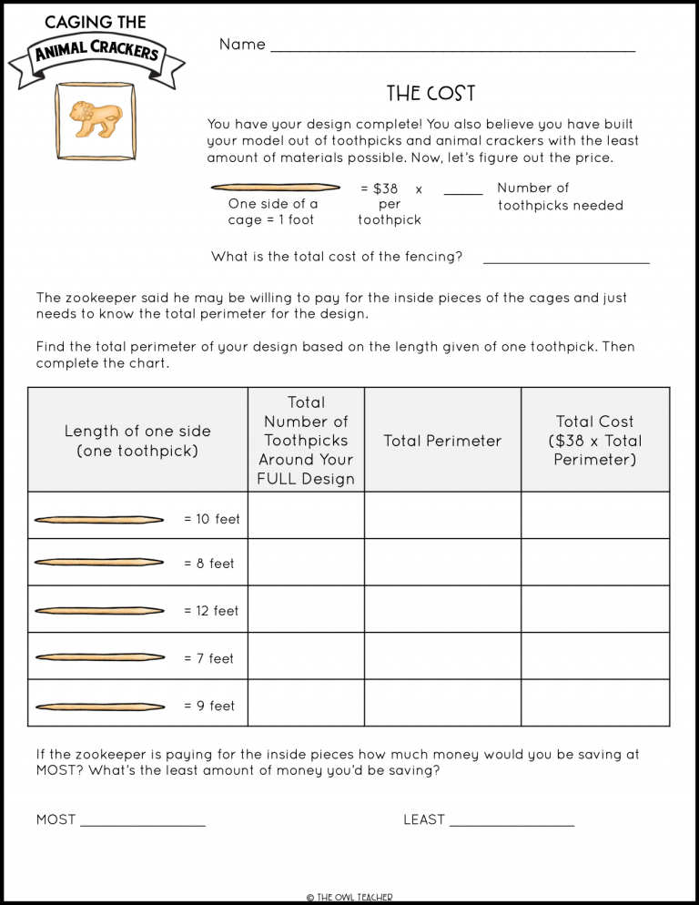 Perimeter Math Project: Fencing the Animals - The Owl Teacher