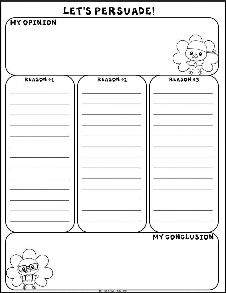 Persuasive Thanksgiving Writing - The Owl Teacher