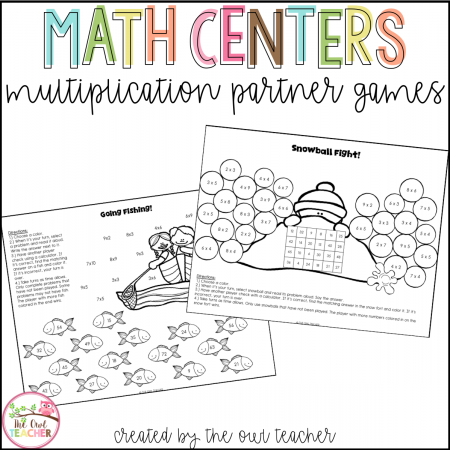 Multiplication Practice Partner Games - The Owl Teacher