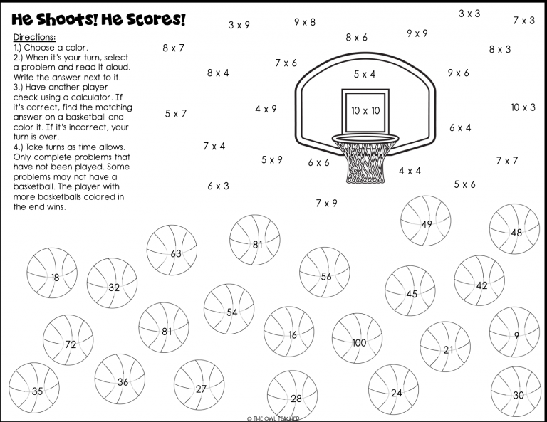 Multiplication Practice Partner Games - The Owl Teacher
