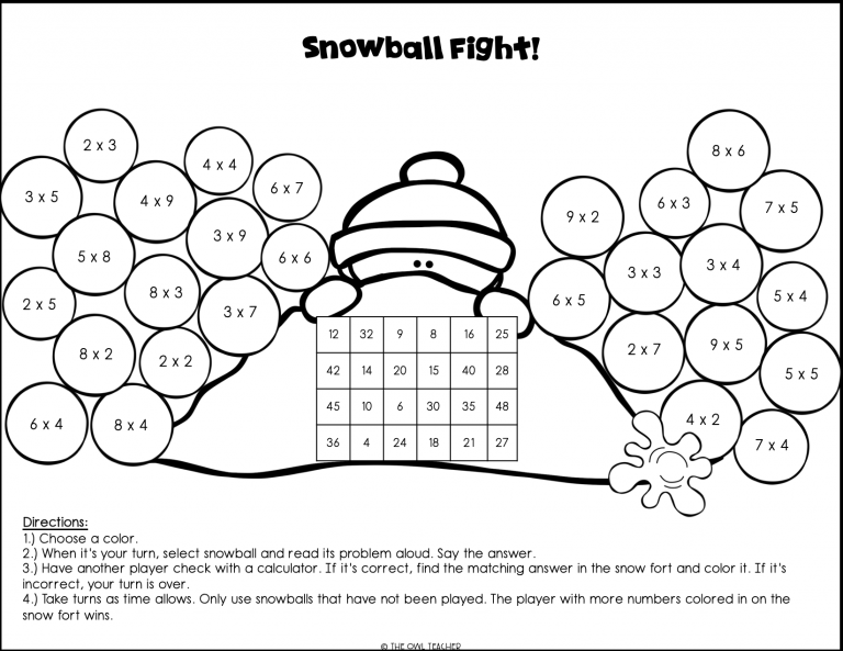 Multiplication Practice Partner Games - The Owl Teacher