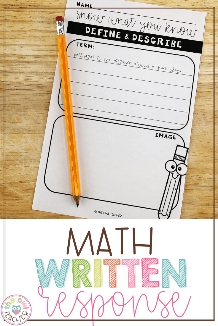Math Journal Writing Response Printable & Digital (Google) - The Owl ...