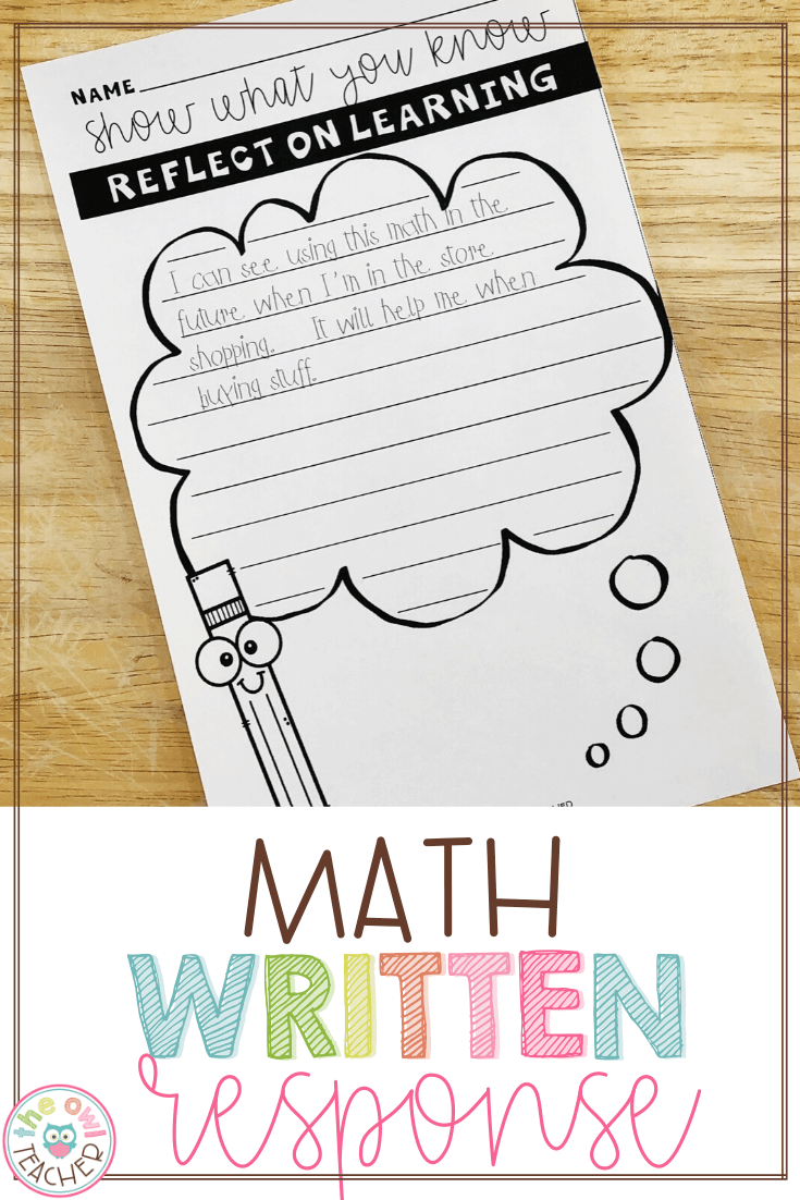 Math Journal Writing Response Printable & Digital (Google) - The Owl ...