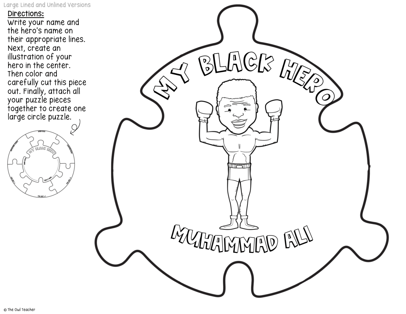 Black History Month Activity - Black Hero Puzzle - The Owl Teacher