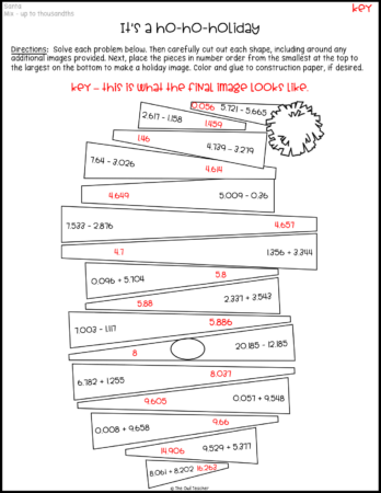 Adding and Subtracting Decimals Holiday Activity | Printable & Digital ...