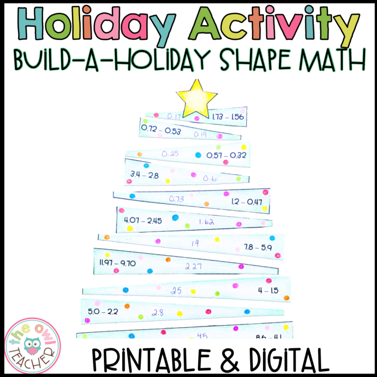Adding and Subtracting Decimals Holiday Activity | Printable & Digital ...