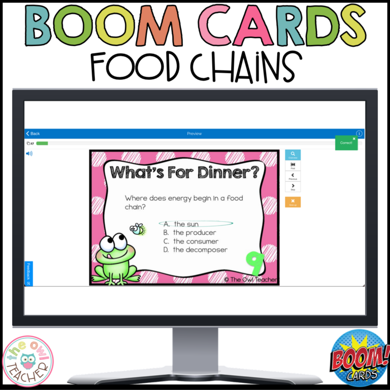 Food Chains Boom Cards | Food Chains Task Boom Cards - The Owl Teacher