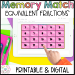 Equivalent Fractions Memory Game Digital & Printable | Concentration ...