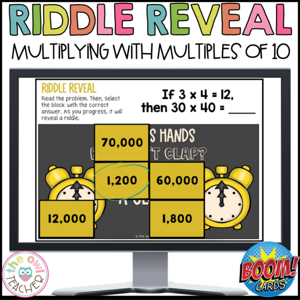 Multiplication with Multiples of Ten | Riddle Reveal Boom Cards - The ...