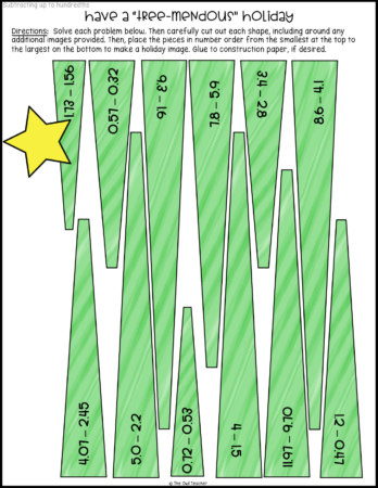 Adding and Subtracting Decimals Holiday Activity | Printable & Digital ...