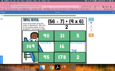 Order of Operations Riddle Reveal Boom Cards - The Owl Teacher