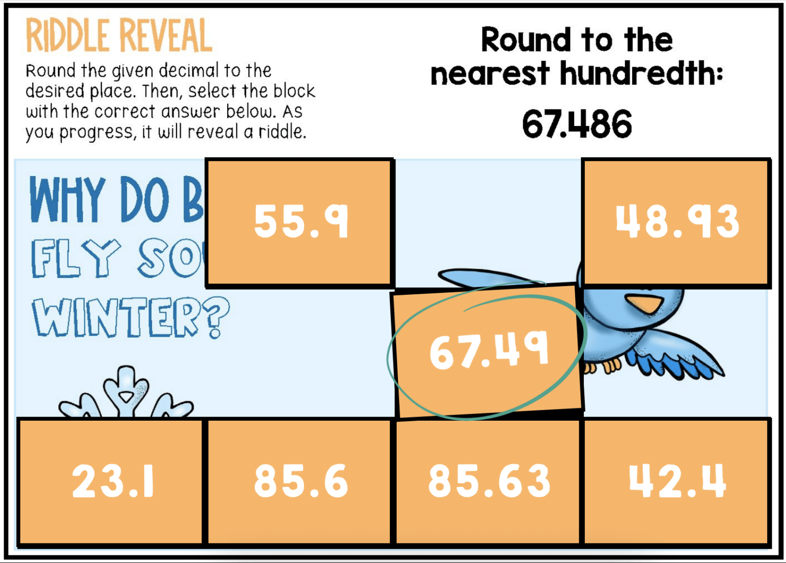 Rounding Decimals | Riddle Reveal Boom Cards - The Owl Teacher