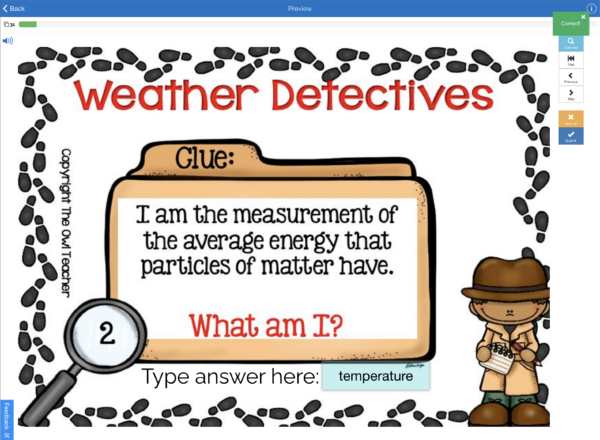 Weather Vocabulary Boom Cards Digital Activity - The Owl Teacher