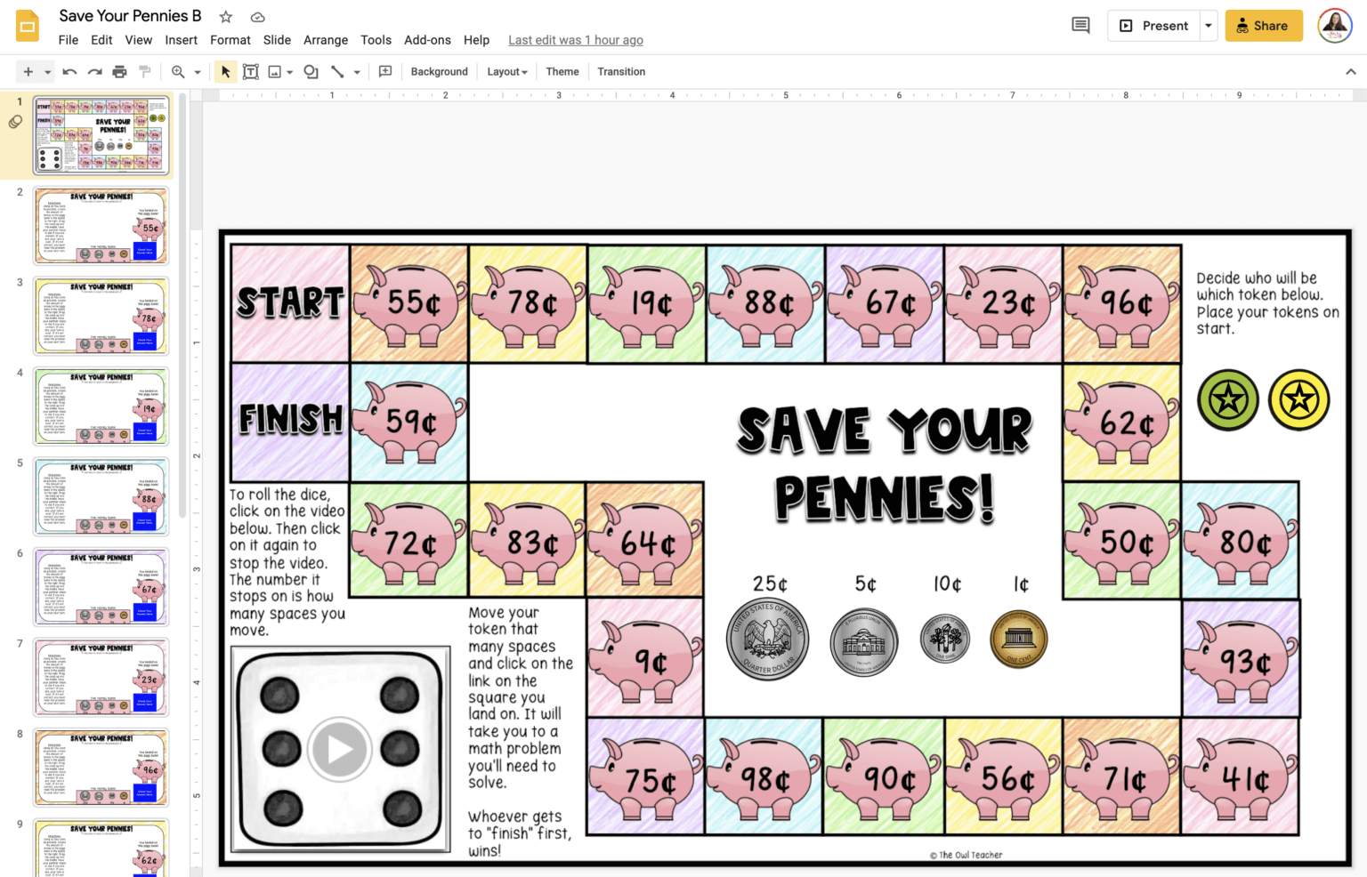 Money Math Game | Counting Money in Least Amount of Coins Game - The ...