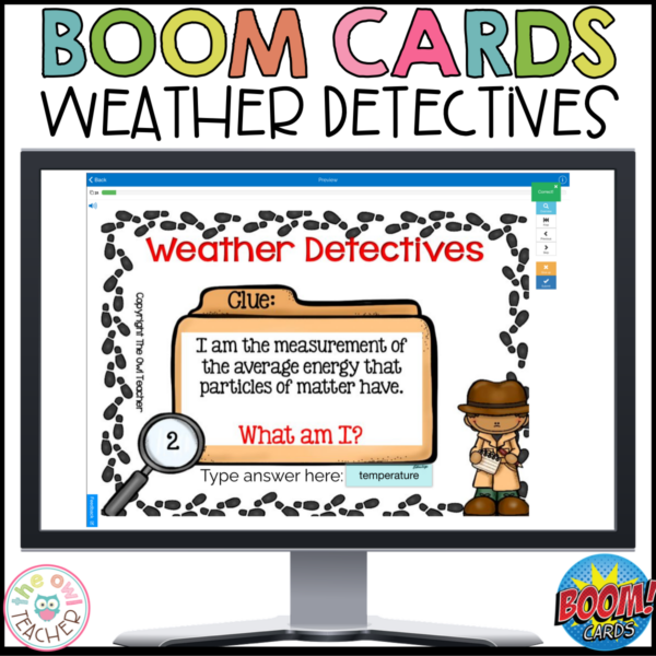 Weather Vocabulary Boom Cards Digital Activity - The Owl Teacher